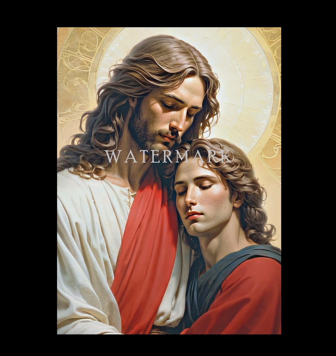 St. John the Evangelist Resting Upon Our Lord Jesus - Custom Digital ...