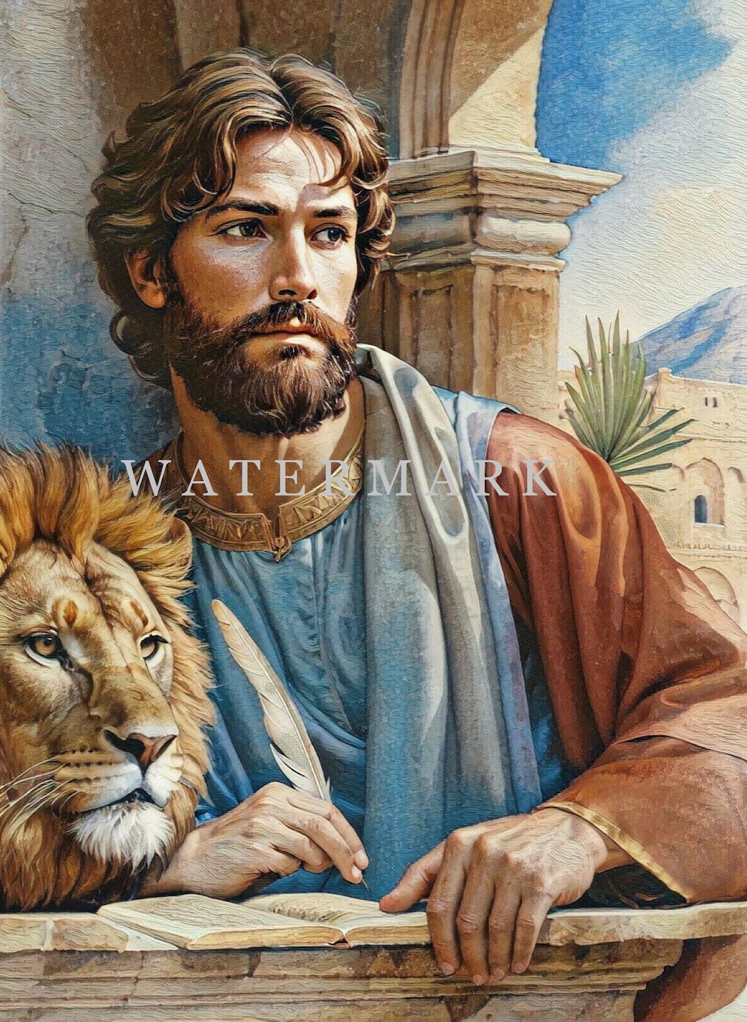 St. Mark the Evangelist Custom Digital Oil Painting DIGITAL DOWNLOAD - Etsy