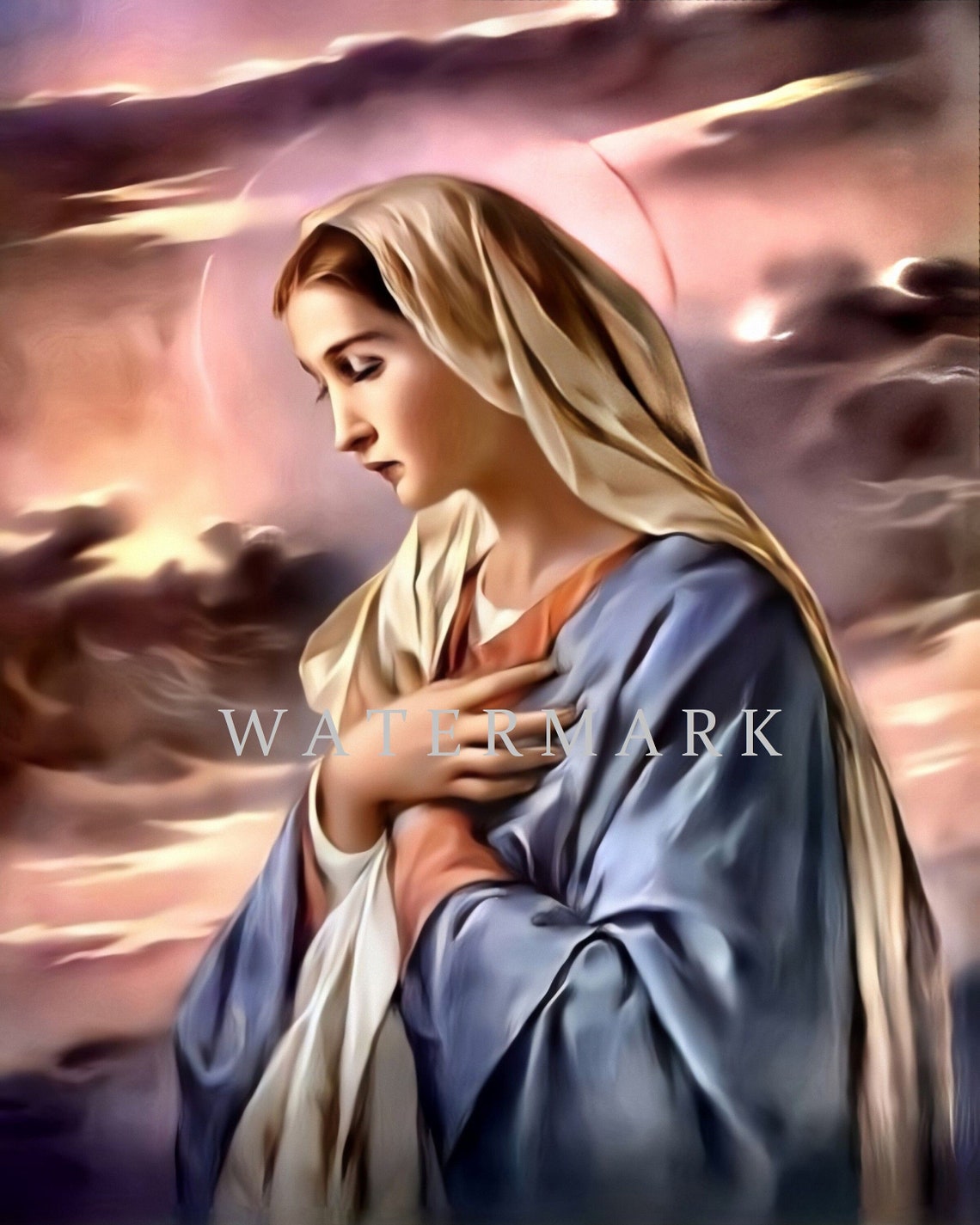 The Most Blessed Virgin Mary Custom Digital Oil Painting - Etsy