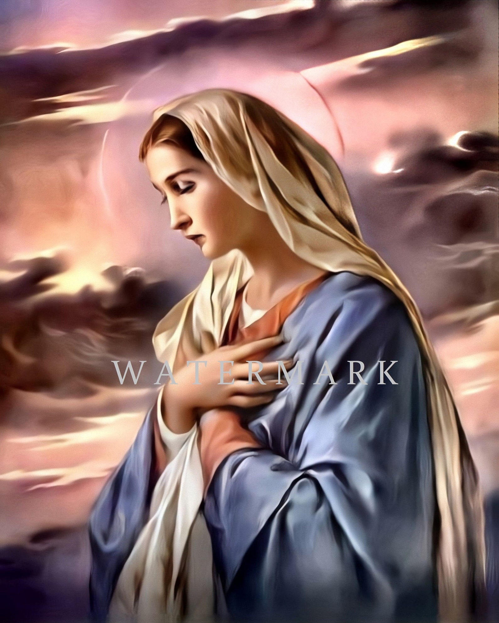 The Most Blessed Virgin Mary Custom Digital Oil Painting - Etsy