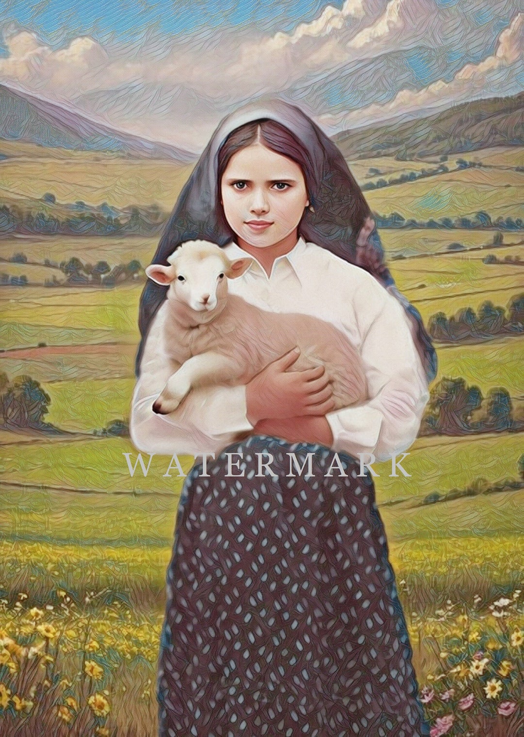 St. Jacinta Marto of Fatima Custom Digital Oil Painting DIGITAL ...