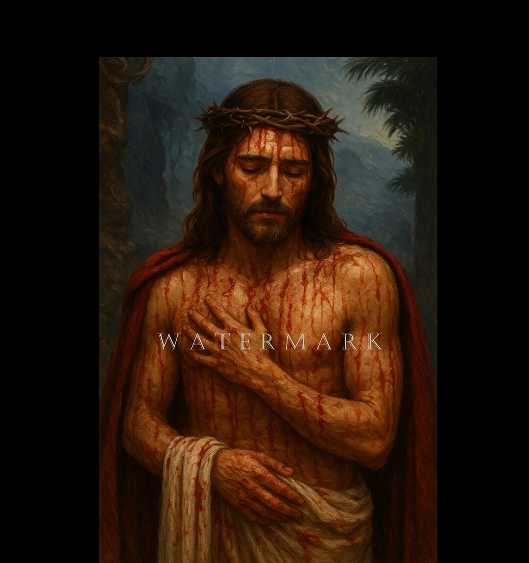 Jesus Scourging at the Pillar - Ecce Homo Custom Digital Oil Painting ...