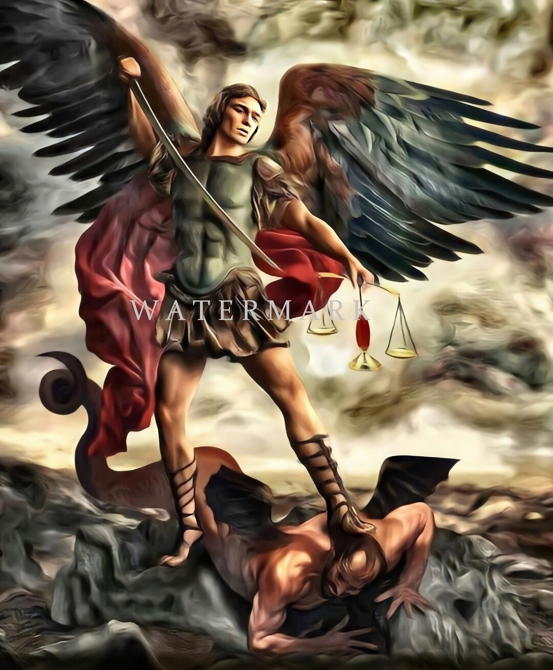 Custom DIGITAL DOWNLOAD Digital Oil Painting of St. Michael the ...