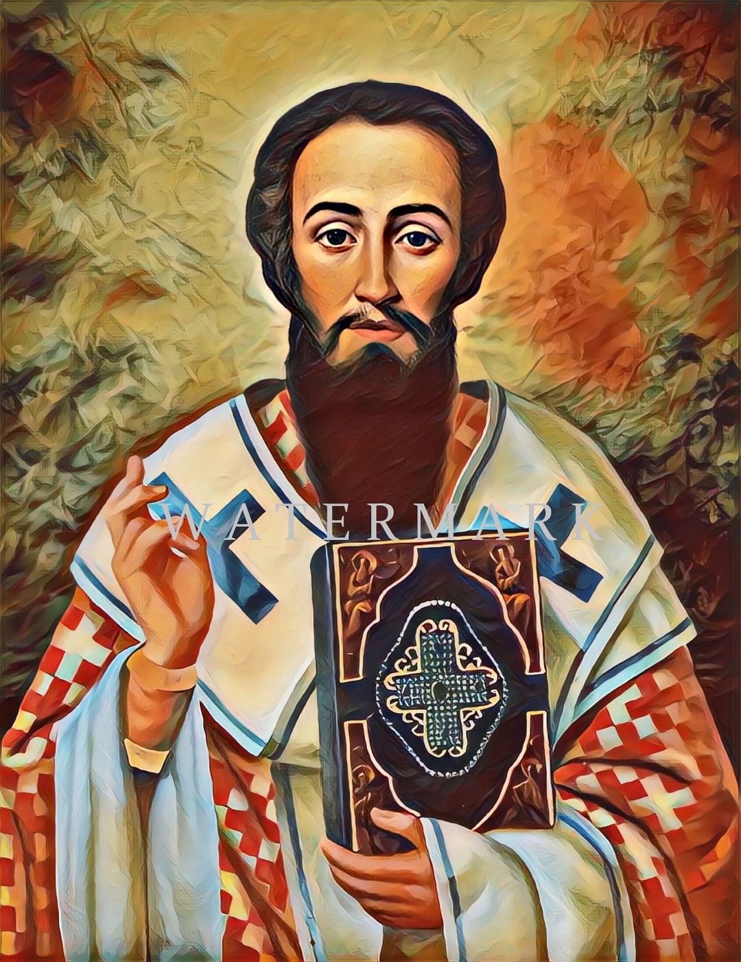 St. Basil the Great DIGITAL DOWNLOAD Custom Digital Oil Painting - Etsy