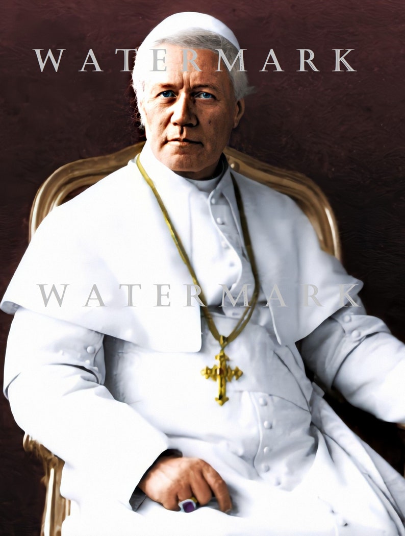 Custom Colorized Digital Photo Painting of Pope St. Pius X | Etsy