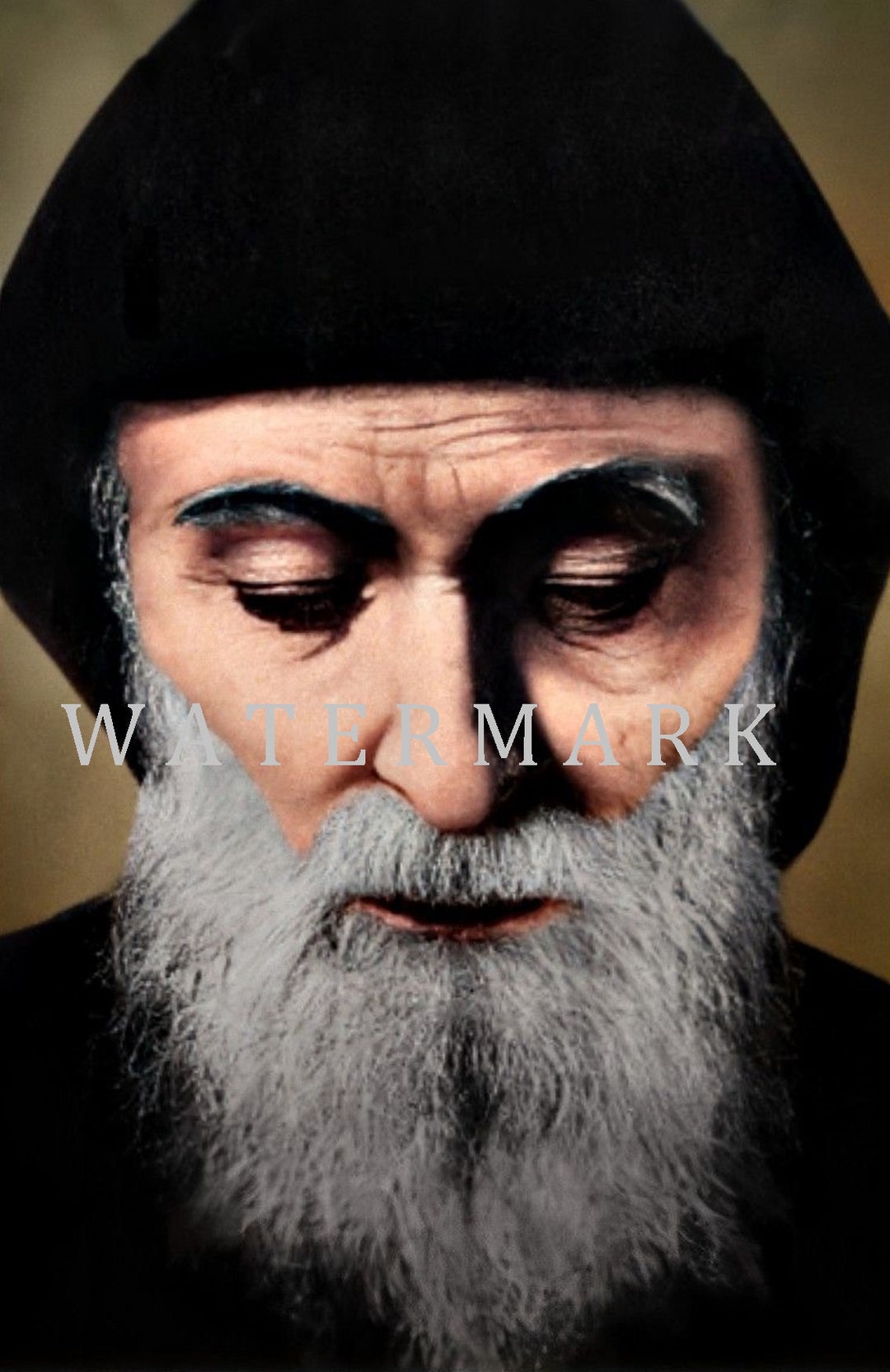 St. Charbel Makhlouf Custom DIGITAL DOWNLOAD Colorized Photo Painting ...