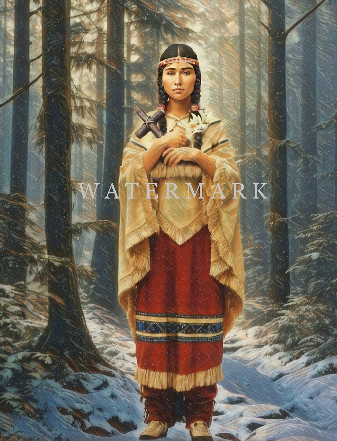 St. Kateri Tekakwitha Custom Digital Oil Painting DIGITAL DOWNLOAD - Etsy