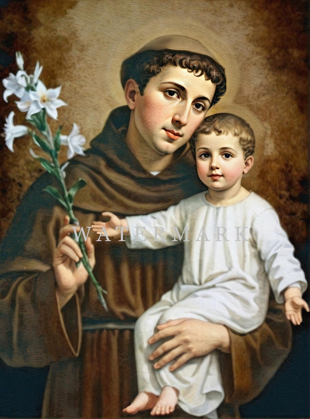 St. Anthony of Padua Custom Digital Oil Painting DIGITAL DOWNLOAD - Etsy