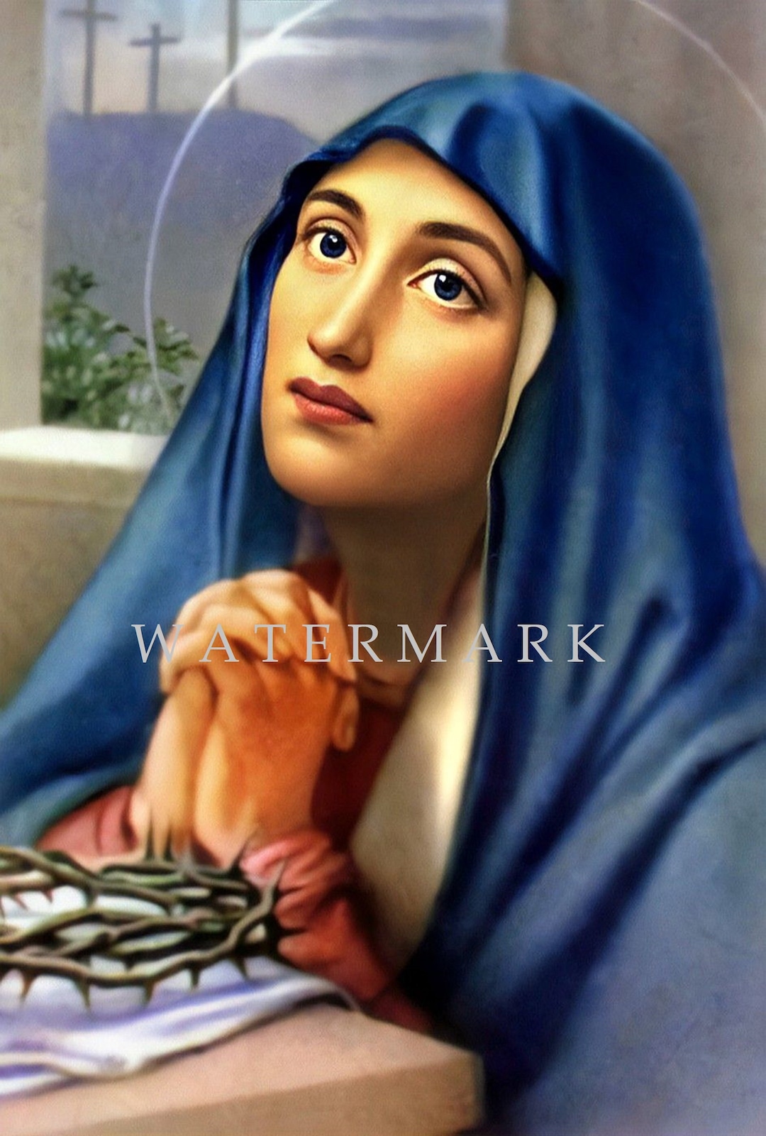 Custom DIGITAL DOWNLOAD Digital Oil Painting of the Blessed Virgin Mary ...