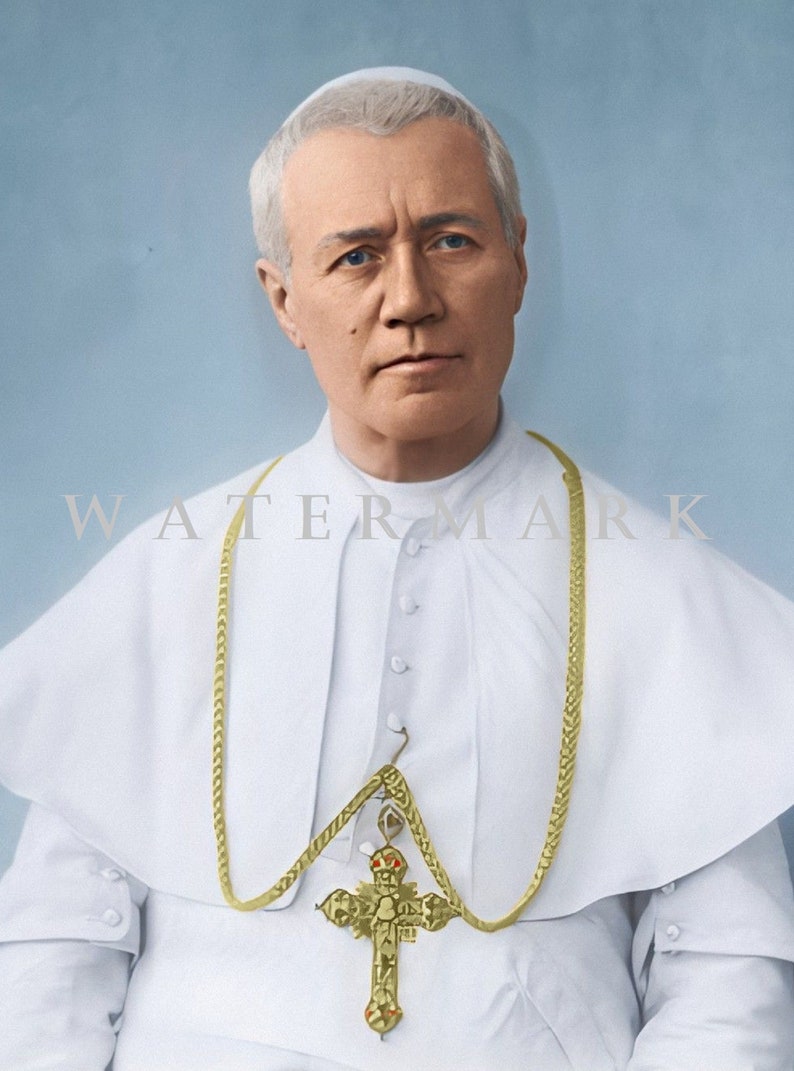 Custom Colorized Digital Photo Painting of Pope St. Pius X Digital ...