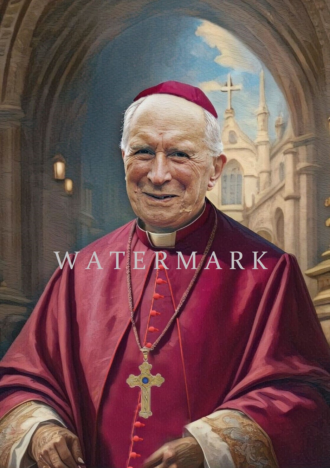 Archbishop Marcel Lefebvre SSPX Custom Digital Oil Painting - DIGITAL ...
