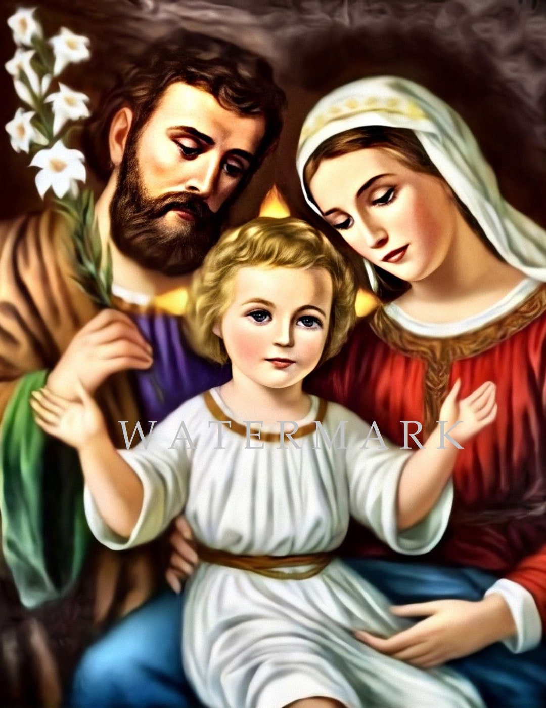Custom DIGITAL DOWNLOAD Colorized Digital Oil Painting of the Holy ...