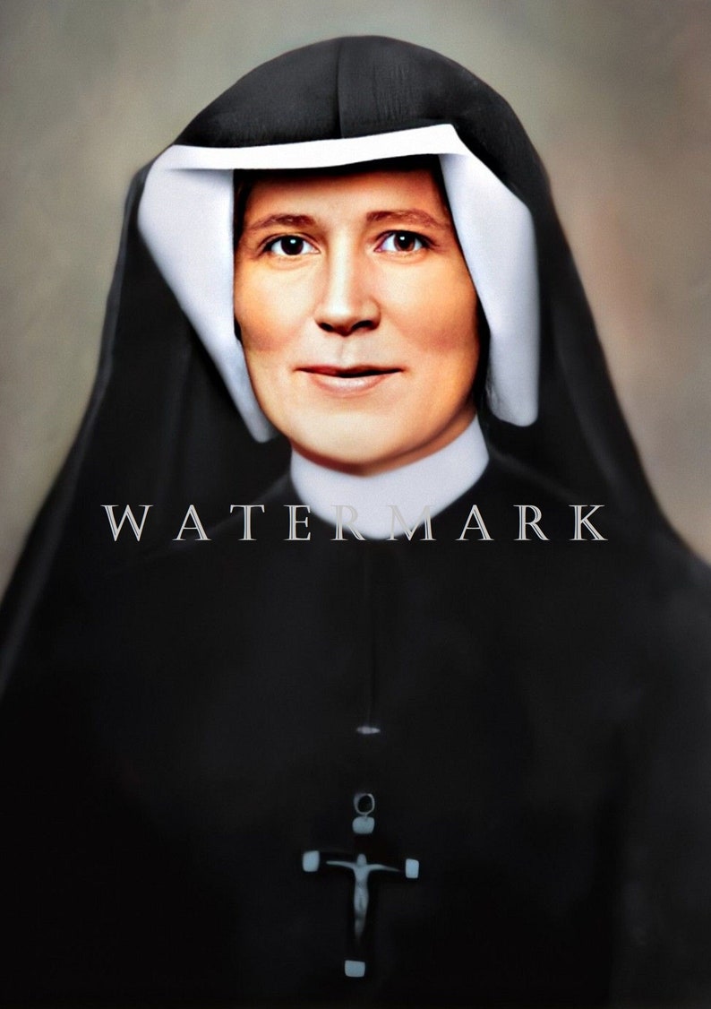 St. Faustina Kowalska DIGITAL DOWNLOAD Custom Colorized Digital Photo Painting - Etsy