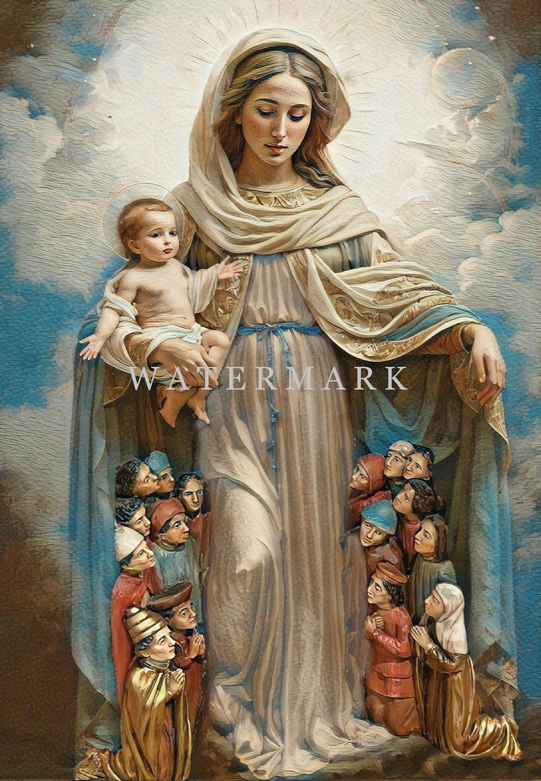 Refuge of Sinners - the Most Blessed Virgin Mary Custom Digital Oil Painting DIGITAL DOWNLOAD - Etsy