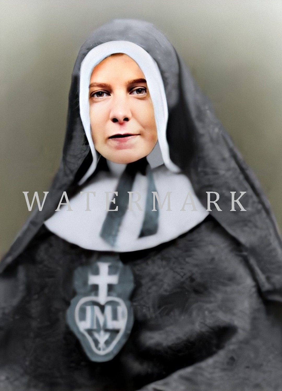 Custom DIGITAL DOWNLOAD Colorized Photo Painting Catholic Venerable ...