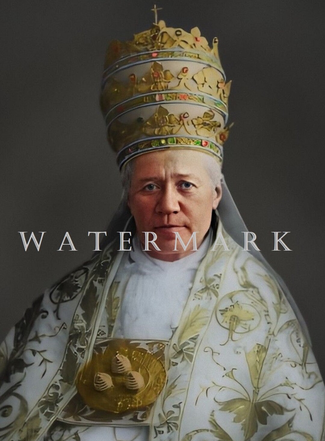 Custom Colorized Digital Photo Painting of Pope St. Pius X Digital ...