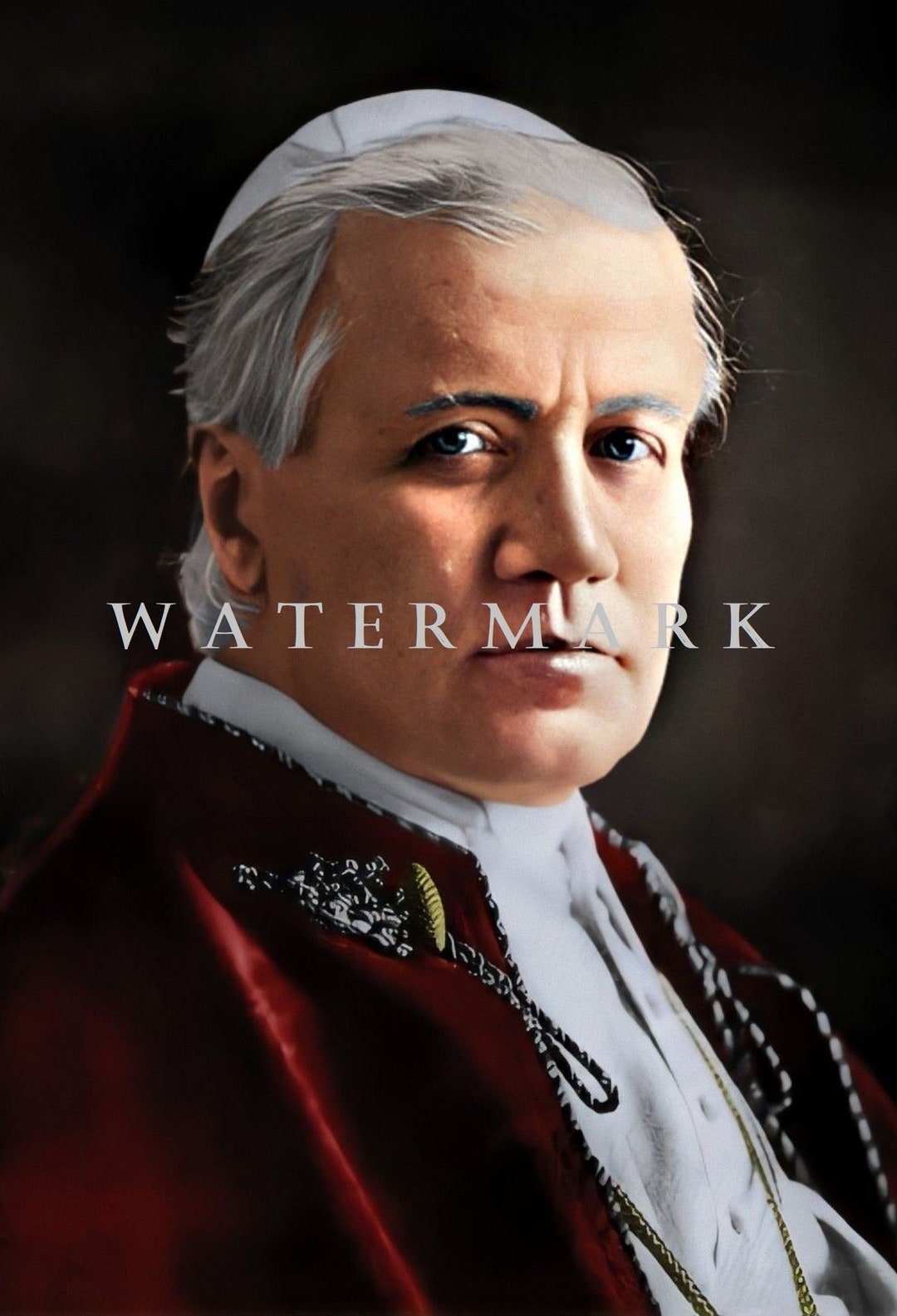Custom Colorized Digital Photo Painting of Pope St. Pius X Digital ...