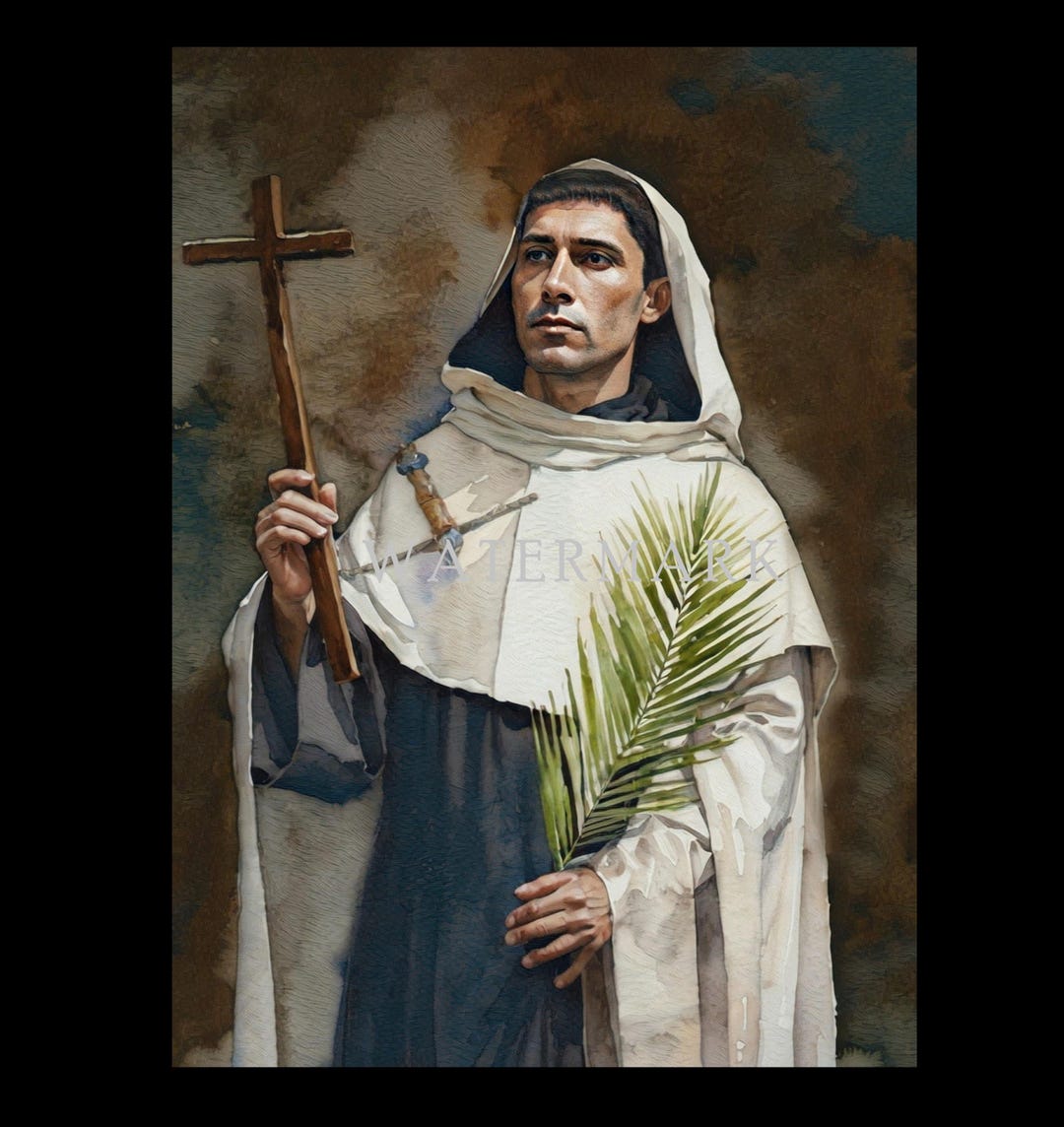 St. Angelus of Jerusalem - Carmelite - Custom Digital Oil Painting ...