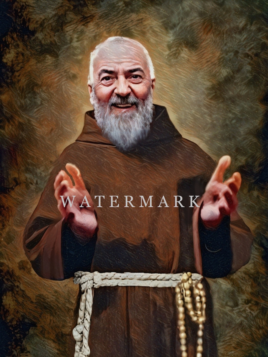 St. Padre Pio Custom Digital Oil Painting DIGITAL DOWNLOAD - Etsy