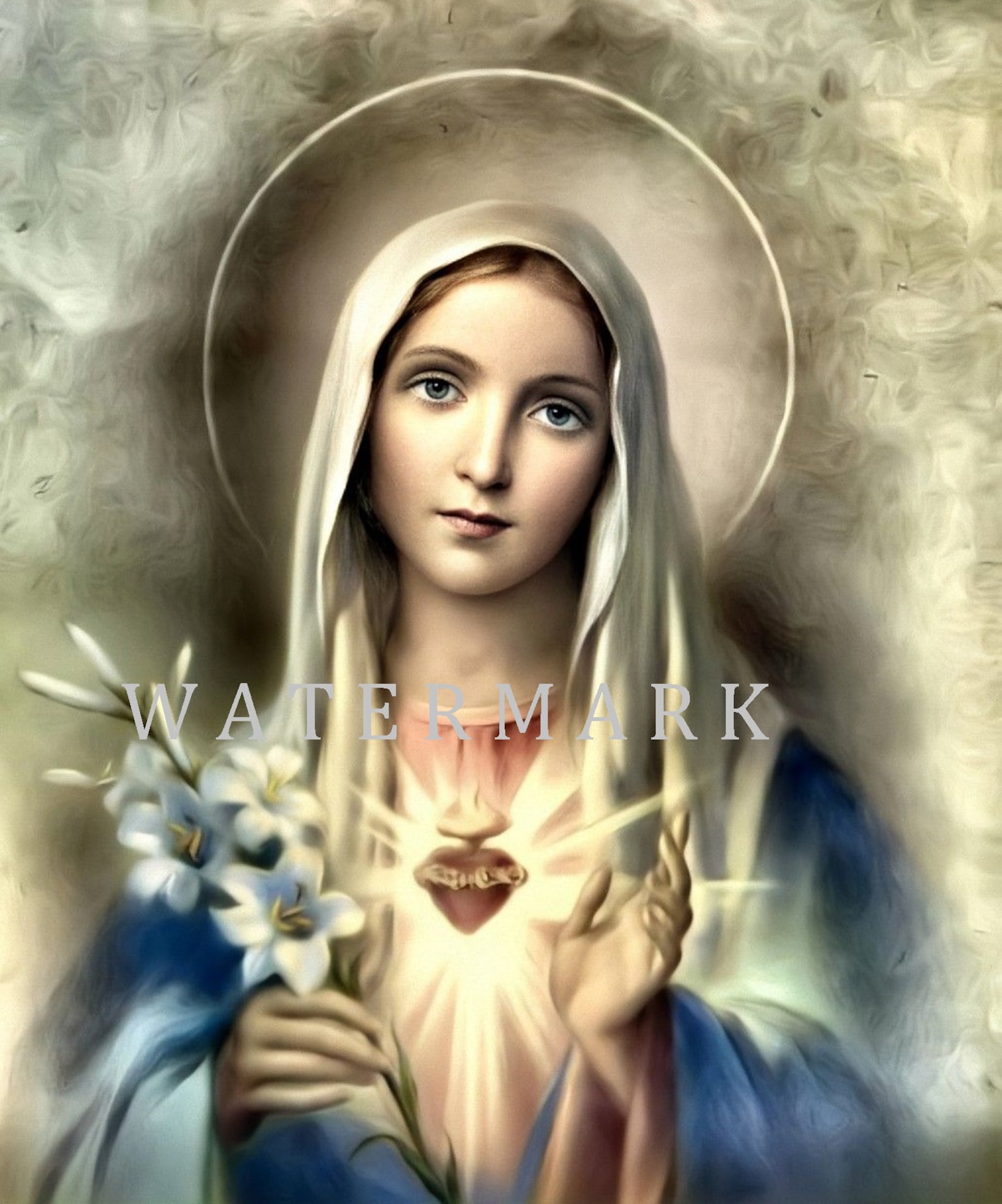 Custom DIGITAL DOWNLOAD Digital Oil Painting of the Immaculate - Etsy