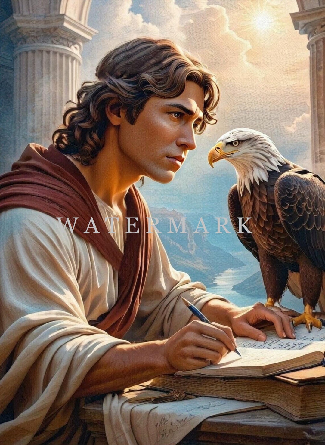 St. John the Evangelist - Apostle - Custom Digital Oil Painting DIGITAL ...