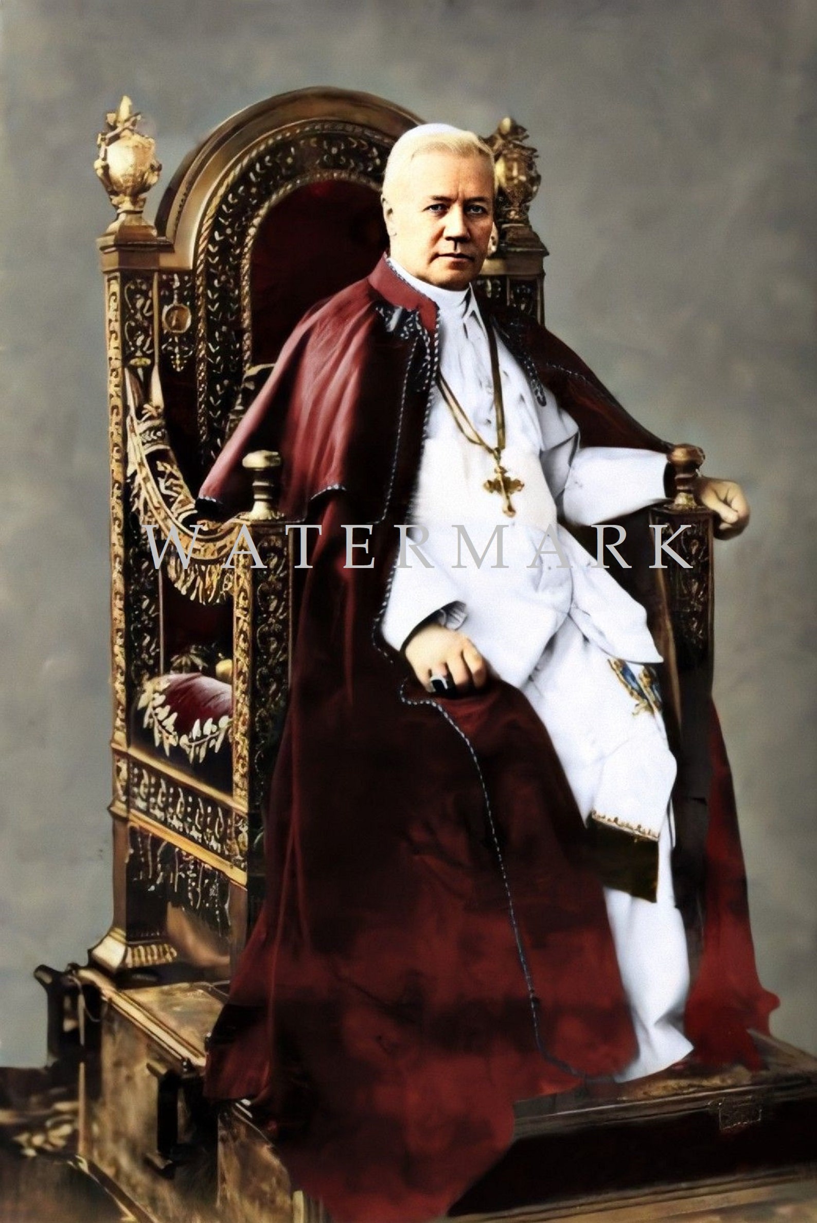 Custom Colorized Digital Photo Painting of Pope St. Pius X | Etsy