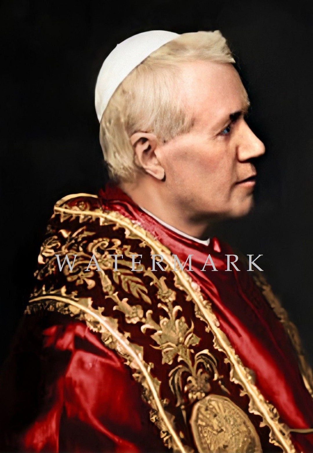 Custom Colorized DIGITAL DOWNLOAD Digital Photo Painting of Pope St ...