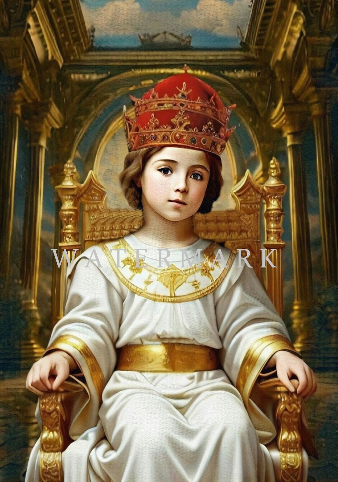 Divine Child Jesus Christ the King Jesus on His Heavenly Throne Custom ...