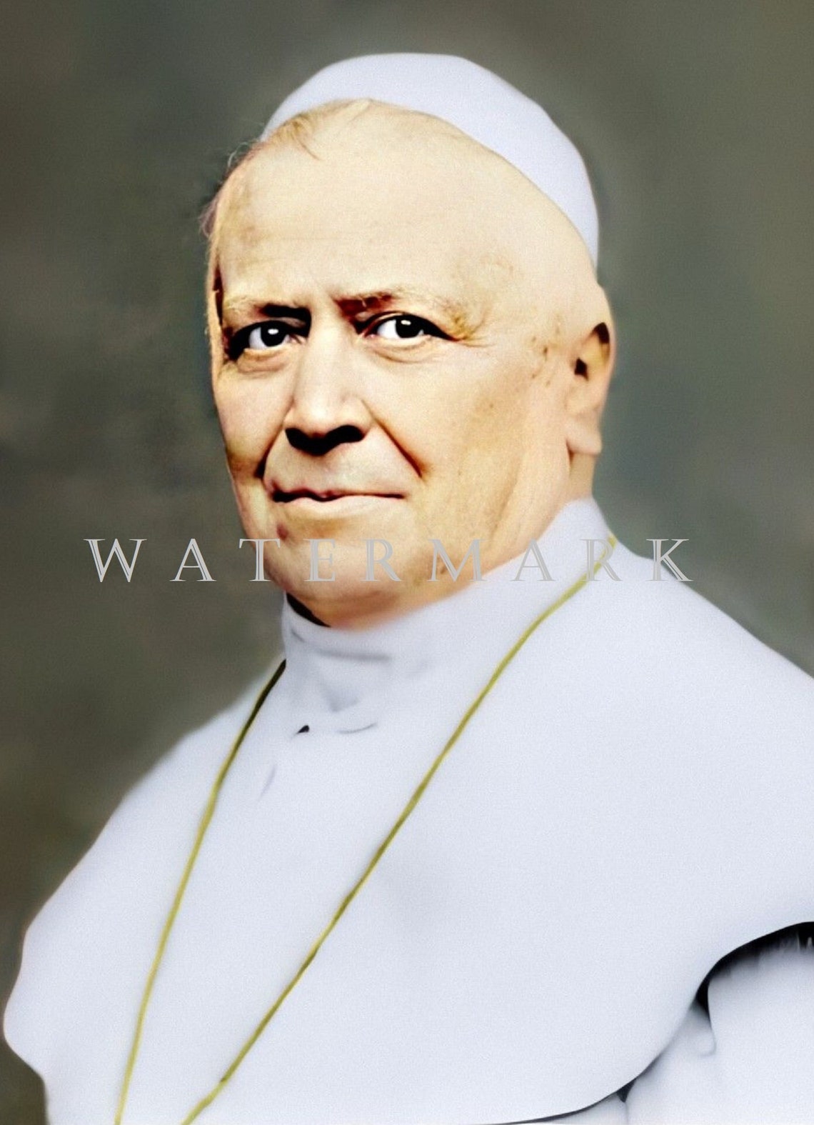 Custom Digital DOWNLOAD Colorized Photo Painting Catholic Pope Pius IX ...