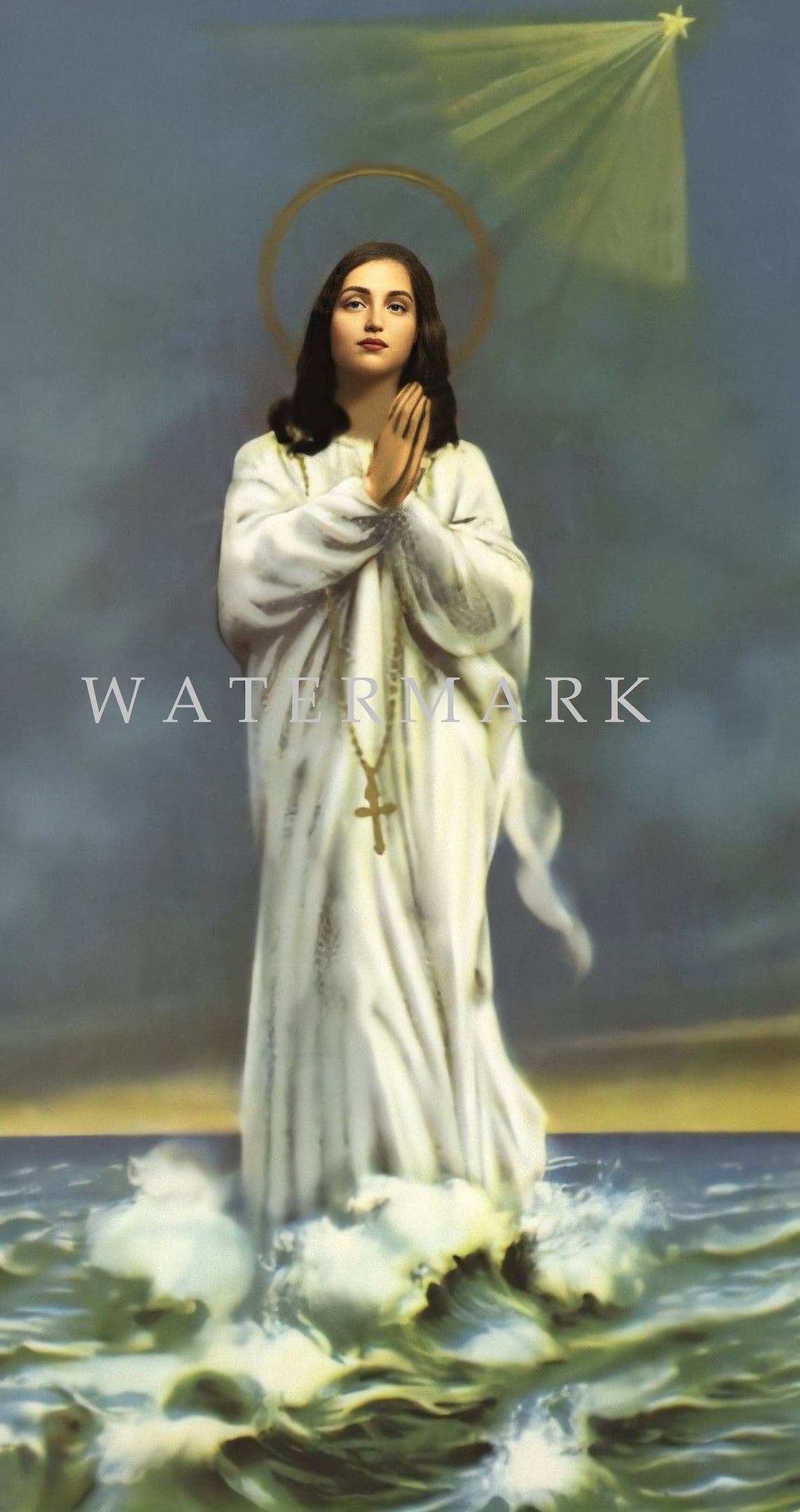 Custom DIGITAL DOWNLOAD Digital Oil Painting of the Blessed Virgin Mary ...