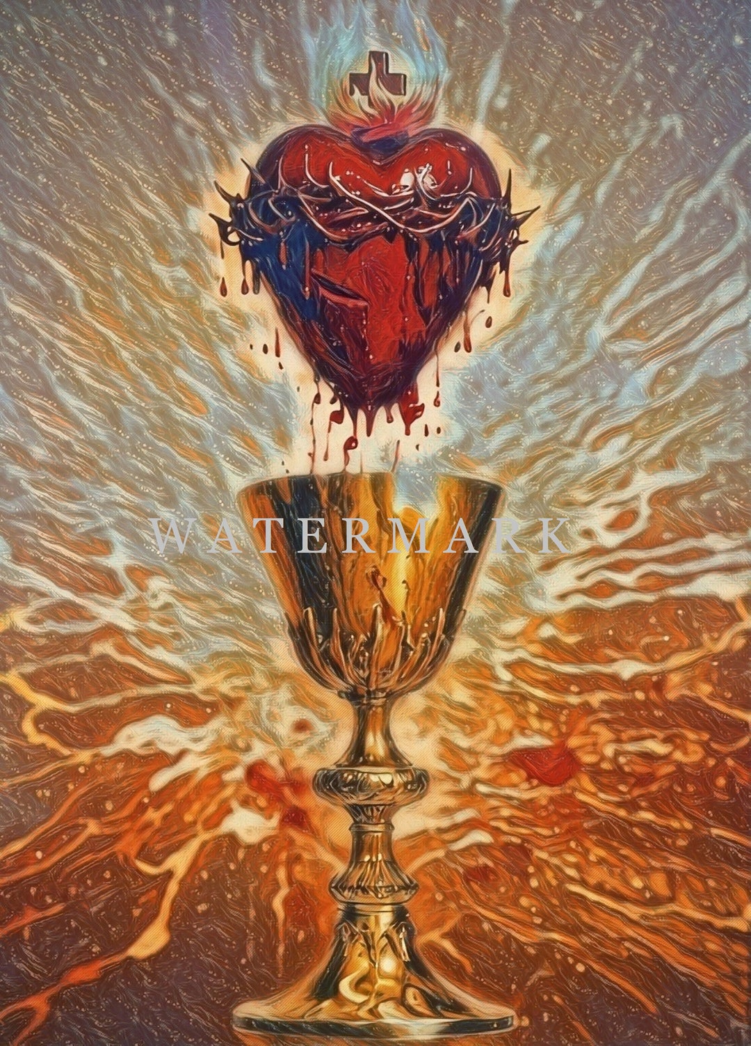 The Most Precious Blood of Jesus Christ Custom Digital Oil Painting ...