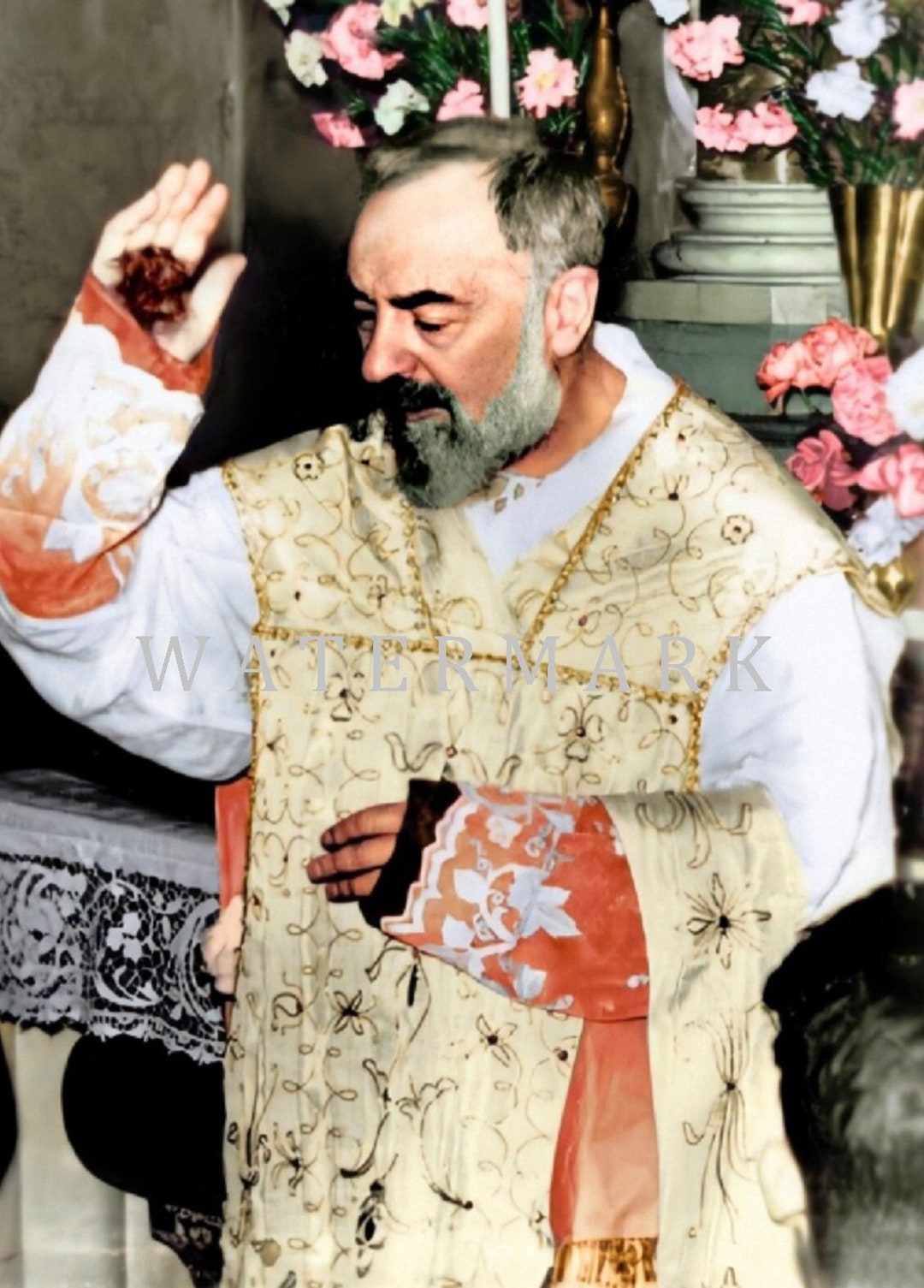 St. Padre Pio DIGITAL DOWNLOAD Custom Colorized Digital Photo Painting ...