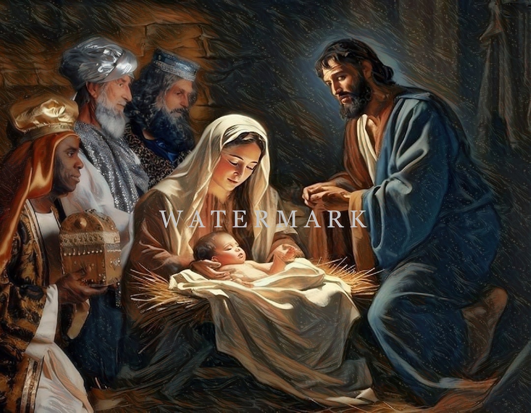The Holy Family Nativity Christmas Custom Digital Oil Painting DIGITAL ...