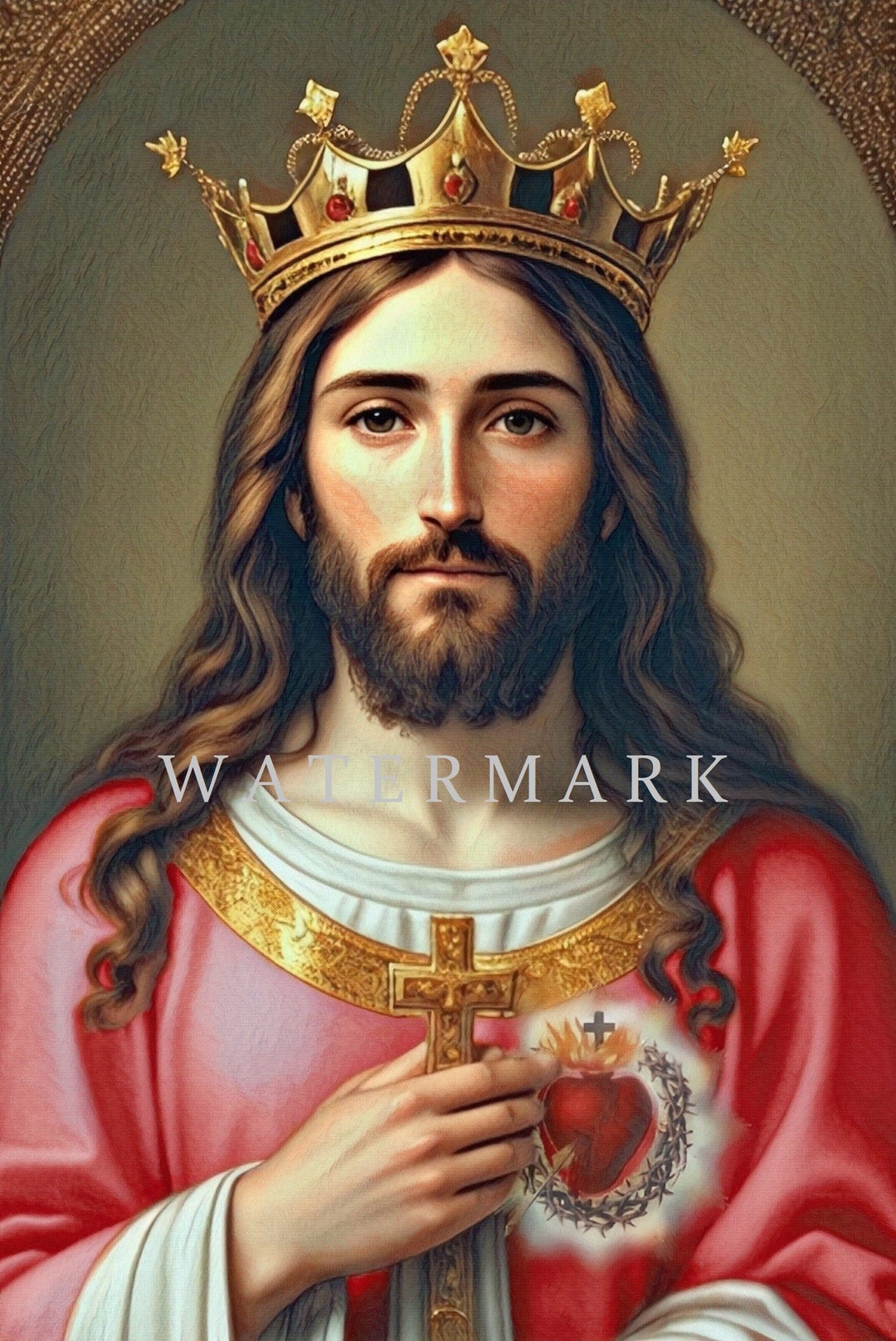 Most Sacred Heart of Jesus Custom Digital Oil Painting DIGITAL DOWNLOAD ...