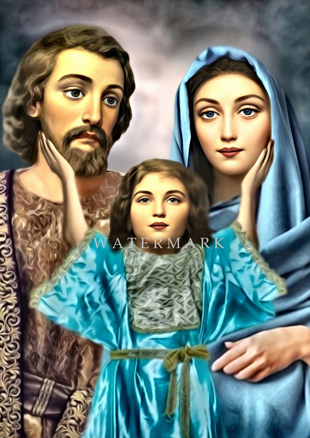 The Most Holy Family Custom Digital Oil Painting DIGITAL DOWNLOAD Jesus ...