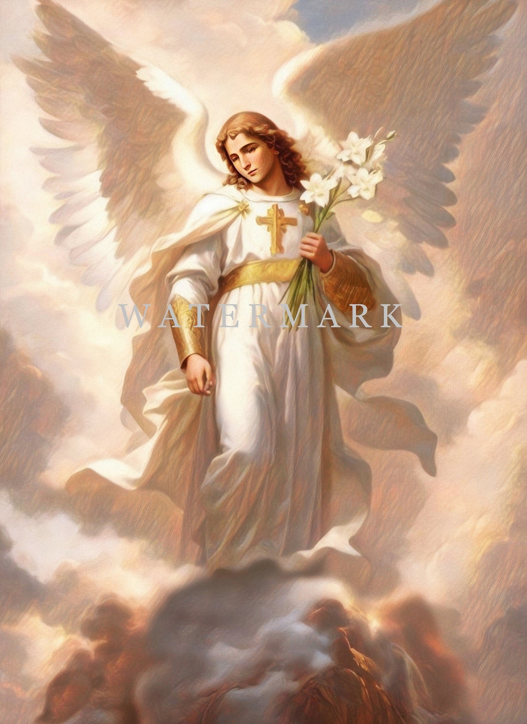 St. Gabriel the Archangel Custom Digital Oil Painting DIGITAL DOWNLOAD ...