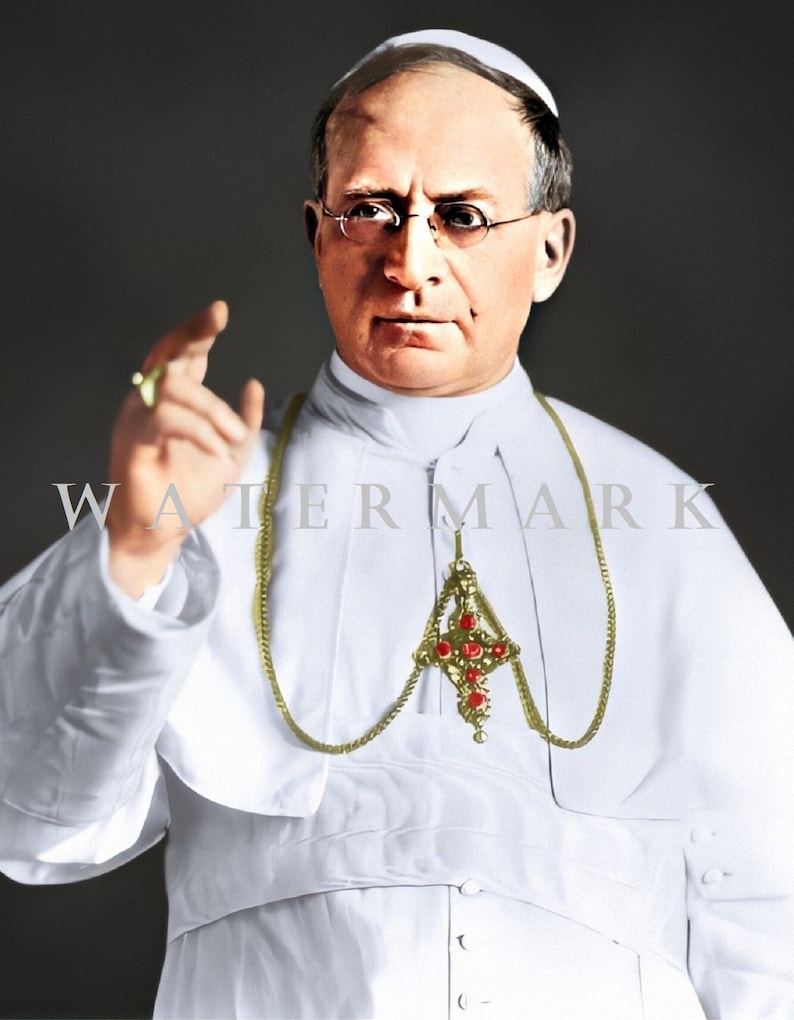 Custom Digital DOWNLOAD Colorized Photo Painting Catholic Pope Pius XI ...