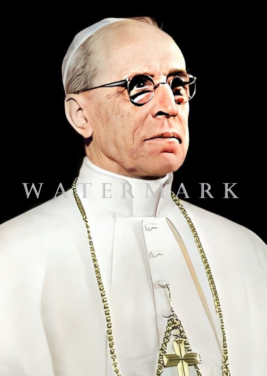 Custom DIGITAL DOWNLOAD Colorized Photo Painting Catholic Pope Pius XII ...
