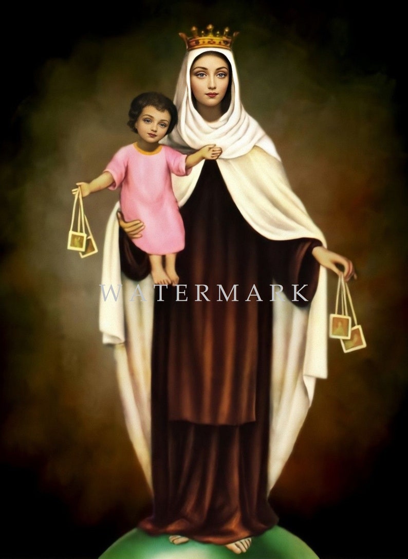 Our Lady of Mount Carmel Custom Digital Oil Painting DIGITAL - Etsy