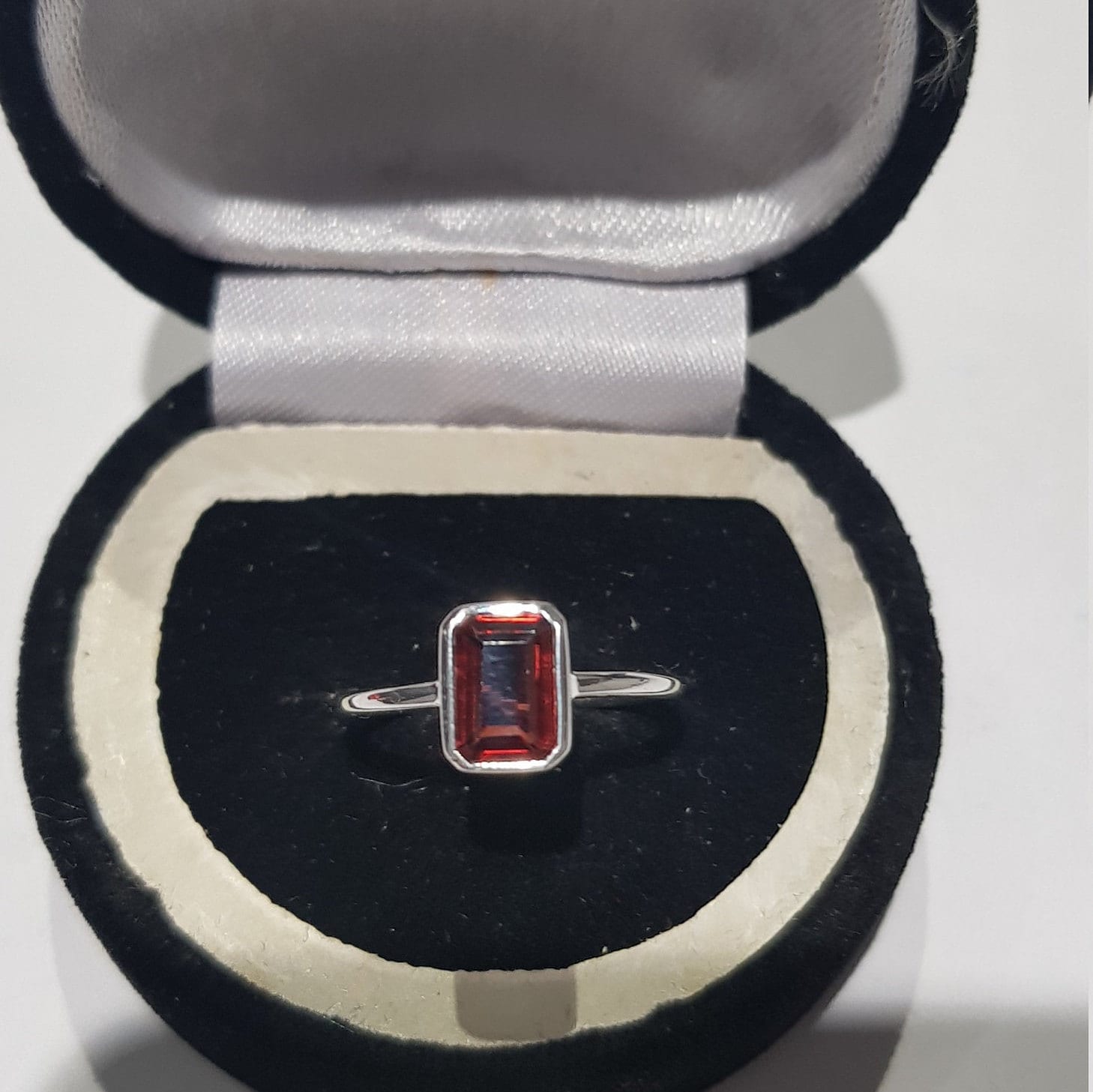 925 solid sterling silver rhodium plated natural emerald cut | Etsy