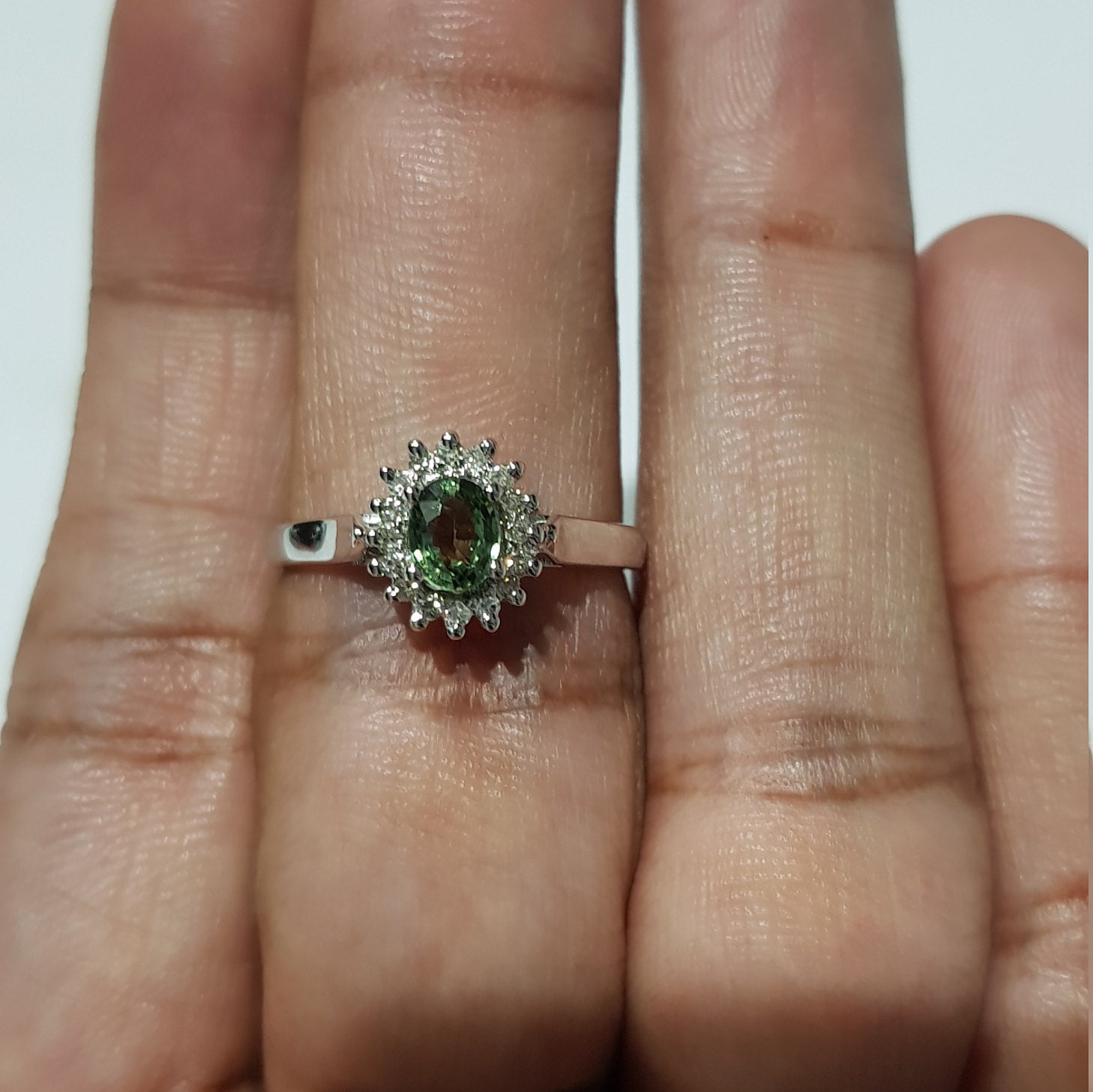 925 solid sterling silver rhodium plated natural 5x4 mm oval | Etsy