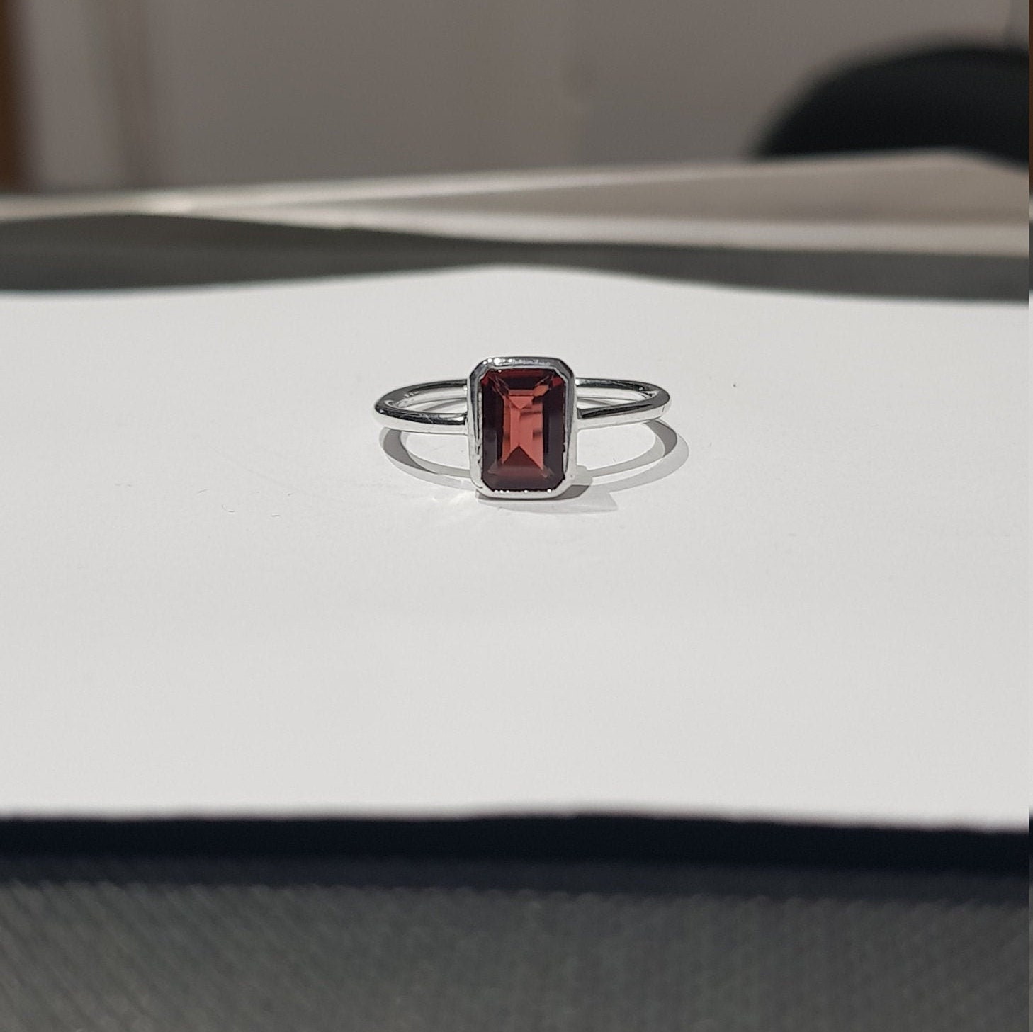 925 solid sterling silver rhodium plated natural emerald cut | Etsy