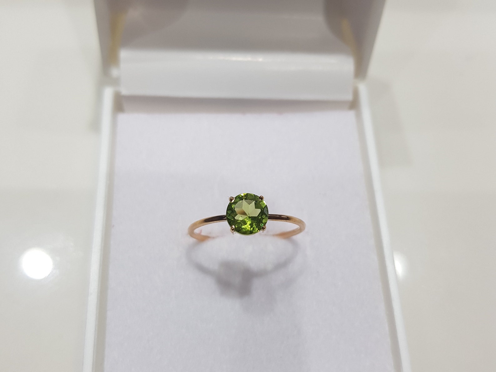 Peridot Ring / 10k Gold Peridot Ring / August Birthstone Ring / Dainty ...
