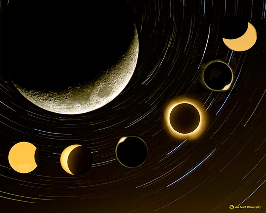The 2024 Solar Eclipse Sequence , Photographic Print, Photo, Moon and Sun - Etsy