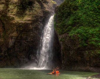 Photograph , Print, Philippines Laguna Water Falls Guide Pushing ...
