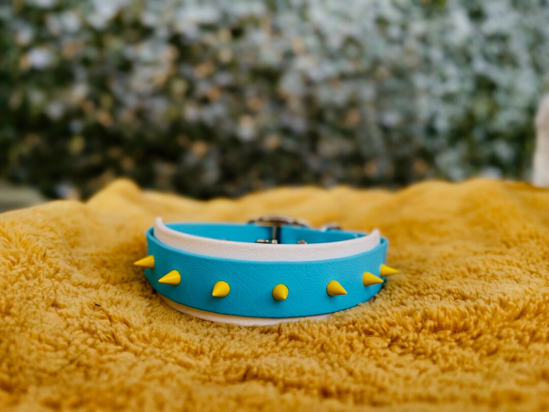 1.5 Layered Spike Dog Collar Two Toned Collar Vegan - Etsy UK