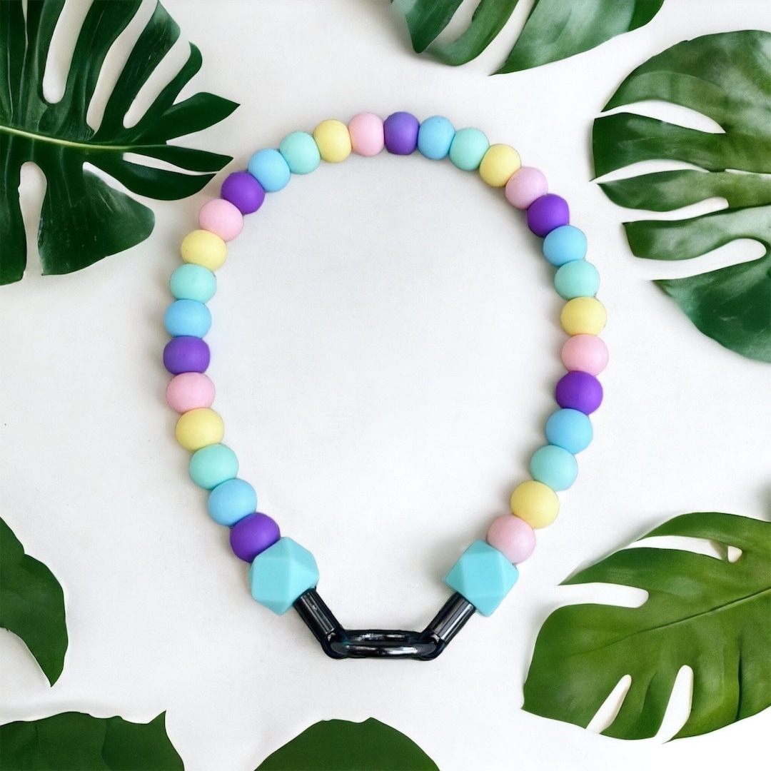 Pastel Rainbow Silicone Bead Dog Collar - Etsy