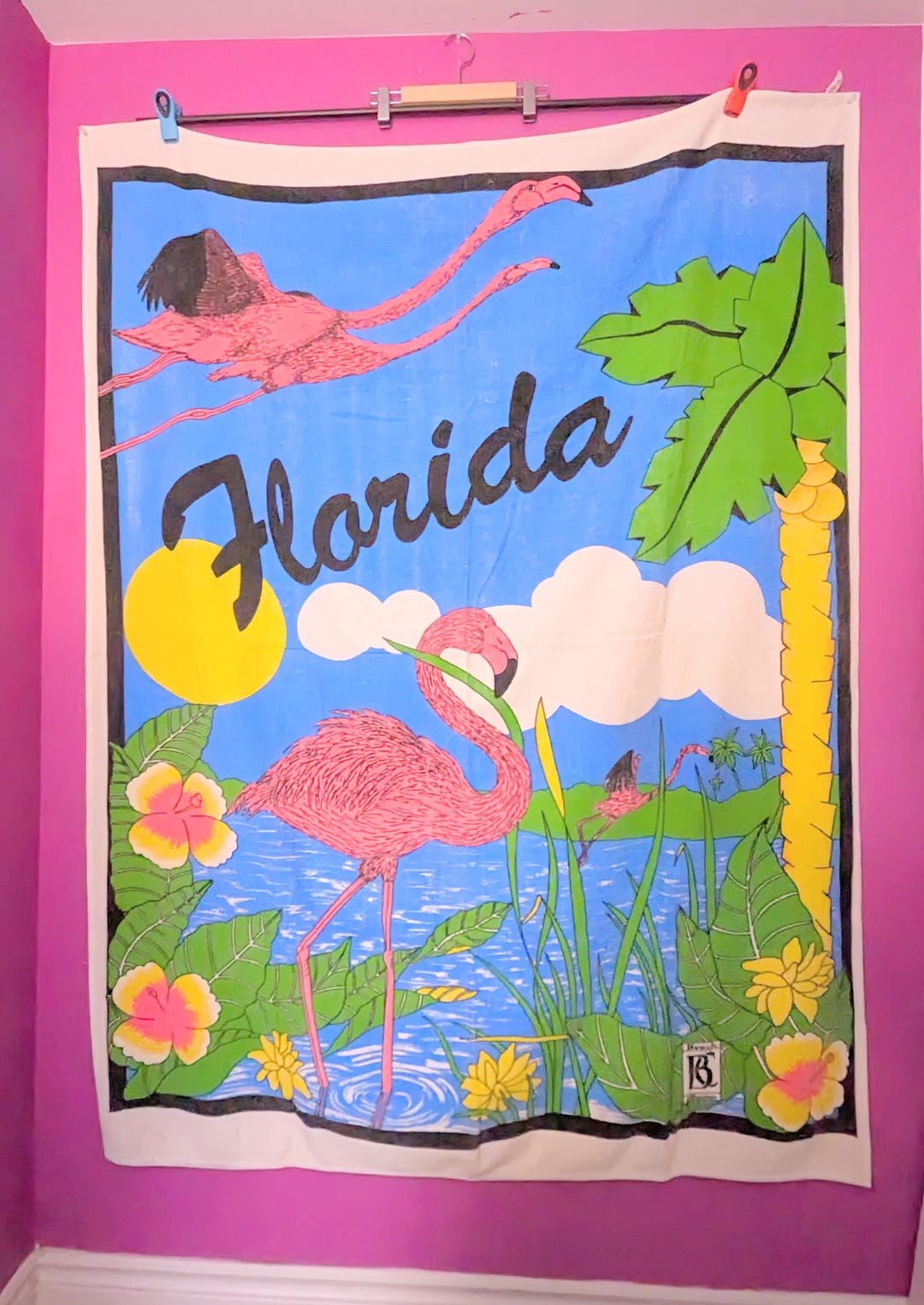 Vintage Huge Florida Beach Towel - Etsy