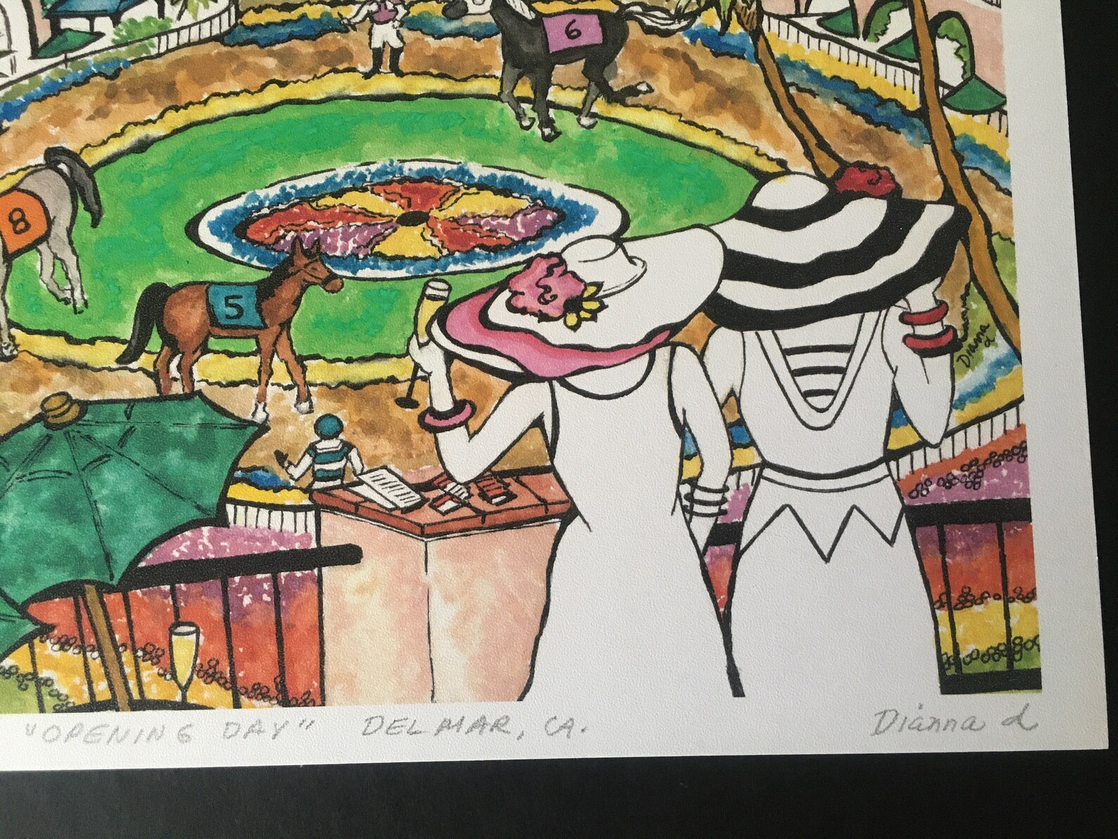 Del Mar Racetrack Art Print- Original Watercolor, Signed & Numbered ...