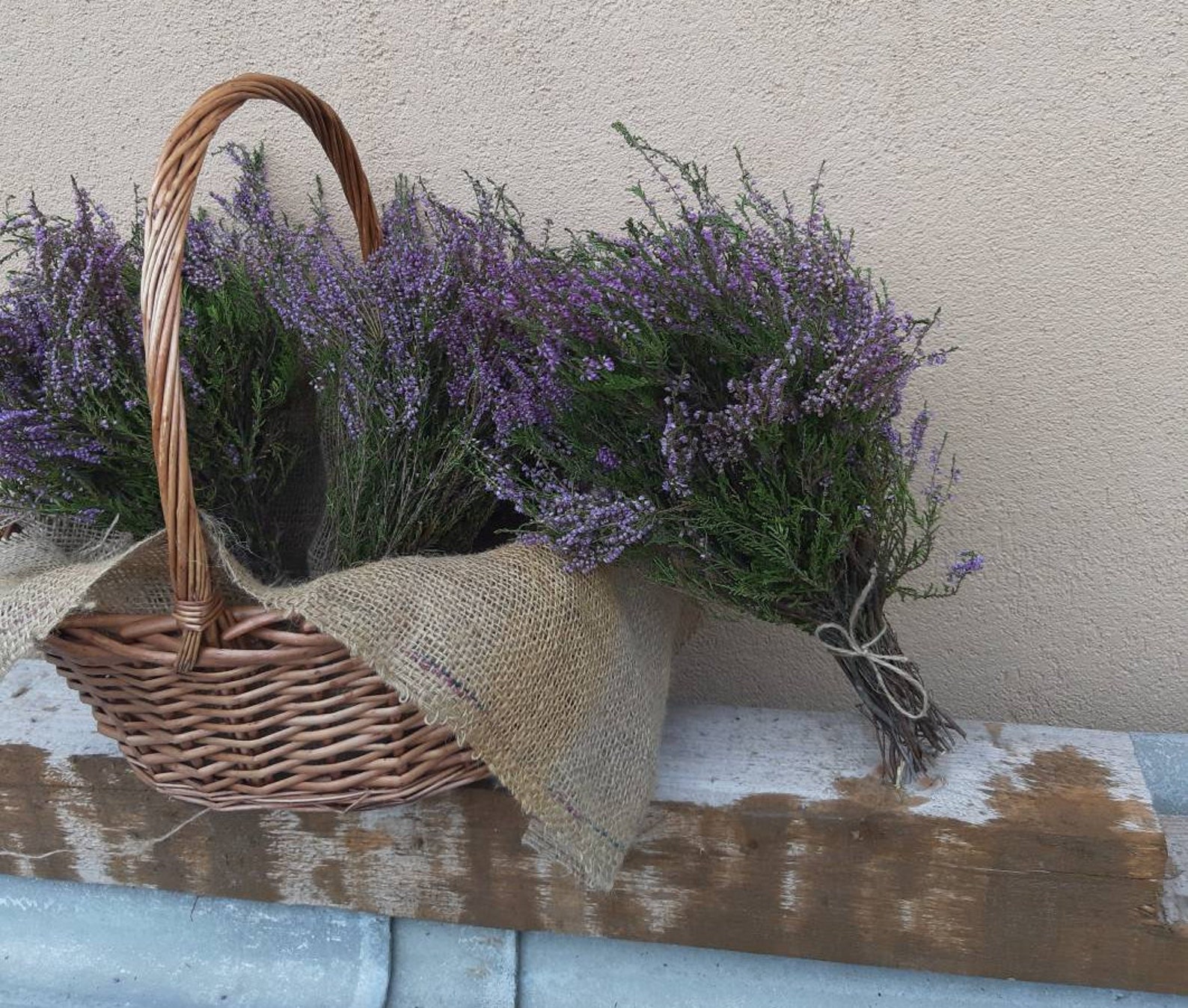 Dried Heather Flowers Bouquet Wedding Bouquet Forest Flowers Lilac Rose ...